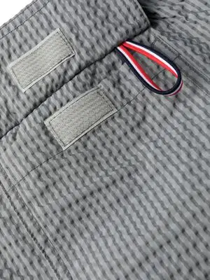 Thom Browne Striped Seersucker-texture Swim Shorts