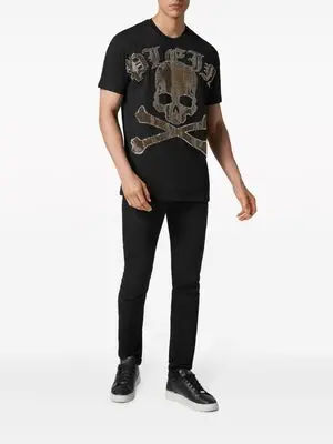 Philipp Plein Gothic Plein Strass Cotton T-shirt