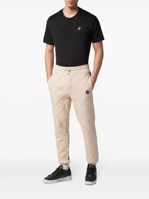 Philipp Plein Logo-appliqué Quilted Track Pants - Neutrals