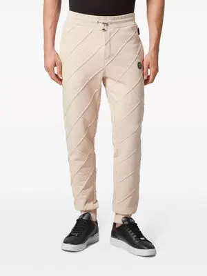 Philipp Plein Logo-appliqué Quilted Track Pants - Neutrals