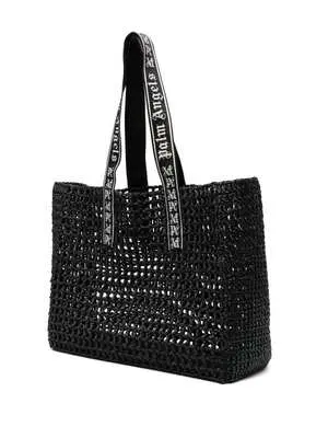 Palm Angels Logo-strap Raffia Tote Bag