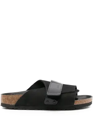 Birkenstock Black Flat Strappy Sandals For Women