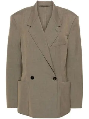 LEMAIRE Double-breasted Twill Blazer - Grey