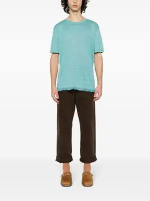 Alanui Fine-knit Linen T-shirt - Blue