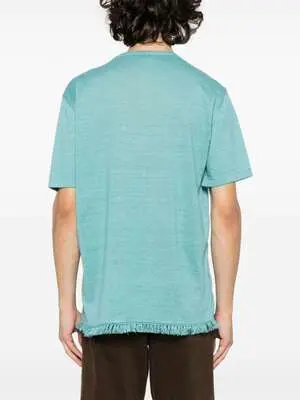 Alanui Fine-knit Linen T-shirt - Blue