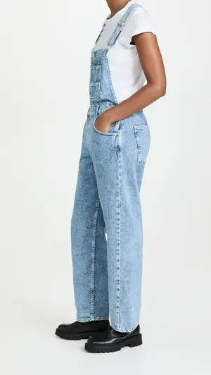 Free People Ziggy Denim Overalls - Powder Blue