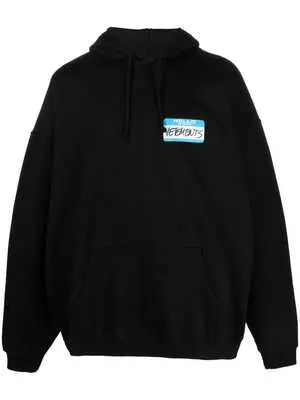 Vetements Name-tag Printed Hoodie