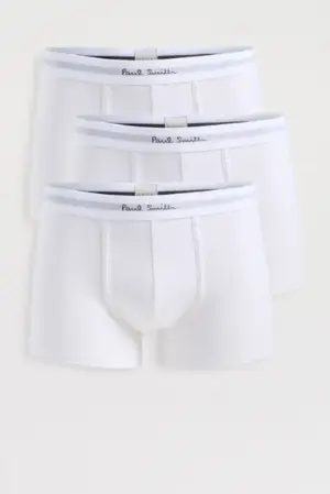 Paul Smith 3 Pack Solid Trunks - White