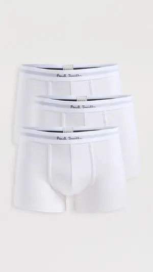 Paul Smith 3 Pack Solid Trunks - White