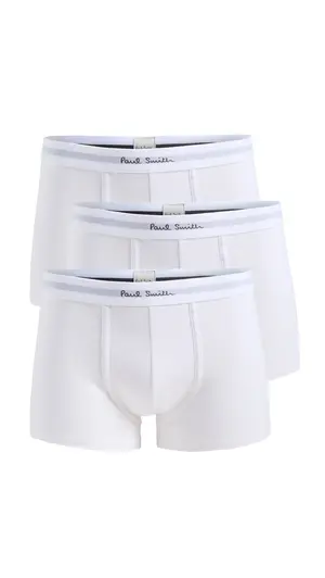Paul Smith 3 Pack Solid Trunks - White