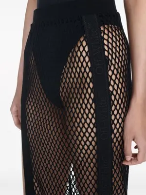 Off-White Logo-tape Mesh Midi Skirt