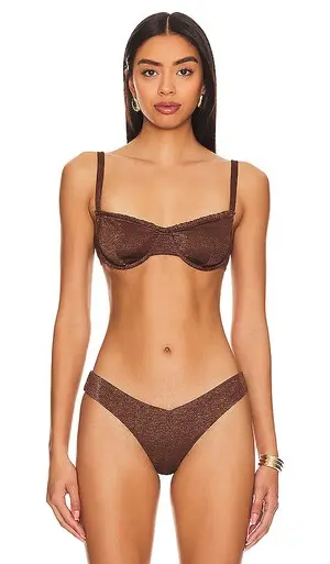 Onia Marilyn Bikini Top - Shimmer Hickory