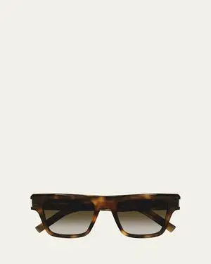 Saint Laurent Sl 469 Rectangle Sunglasses - Havana