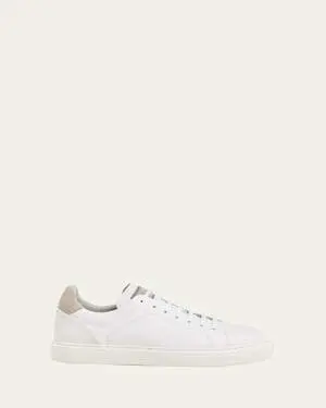 Brunello Cucinelli Grained Calfskin Sneakers - White