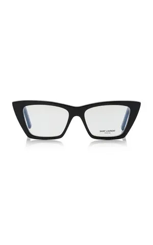 Saint Laurent Mica Cat-eye Acetate Eyeglasses - Black