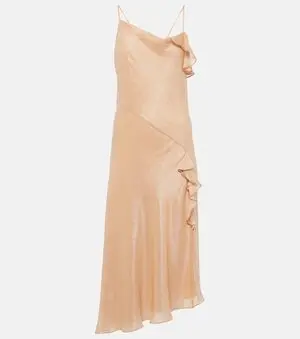 Victoria Beckham Bias Cami Lurex® Twill Slip Dress