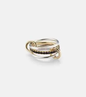 SPINELLI KILCOLLIN Tigris 18kt Gold And Sterling Silver Ring With Black Diamonds Multicoloured