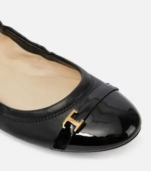 TOD'S Bubble Leather Ballet Flats