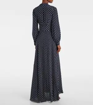 Rixo Emory Polka-dot Maxi Dress - Blue