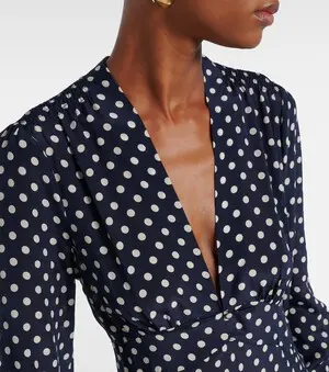 Rixo Emory Polka-dot Maxi Dress - Blue