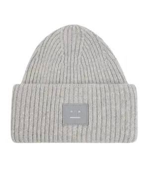 Acne Studios Pansy Ribbed-knit Wool Beanie Grey