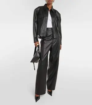 Wardrobe.NYC High-rise Wide-leg Leather Trousers