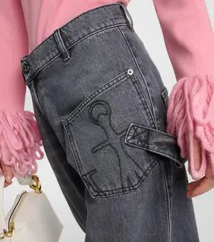 JW Anderson Twisted High-rise Straight Jeans