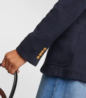 Polo Ralph Lauren Embroidered Cotton-blend Blazer - Blue