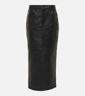 Wardrobe.NYC Back-slit Leather Maxi Skirt