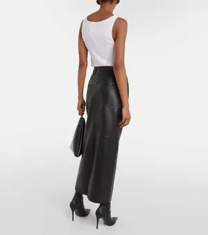 Wardrobe.NYC Back-slit Leather Maxi Skirt