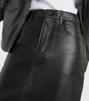 Wardrobe.NYC Back-slit Leather Maxi Skirt