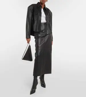 Wardrobe.NYC Back-slit Leather Maxi Skirt
