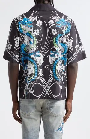 Amiri Dragon Cotton Bowling Shirt