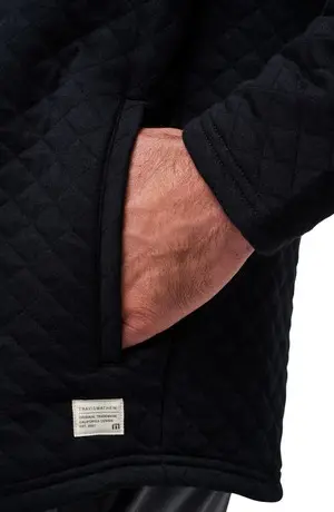 Travis Mathew Transatlantic Quilted Henley Pullover - Black
