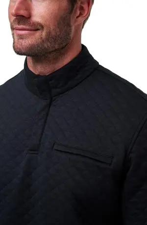 Travis Mathew Transatlantic Quilted Henley Pullover - Black