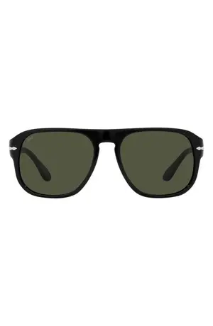 Persol 57mm Pillow Sunglasses - Black