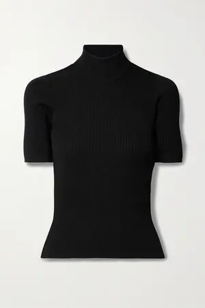 Max Mara Leisure Peter Metallic Ribbed-knit Turtleneck Sweater