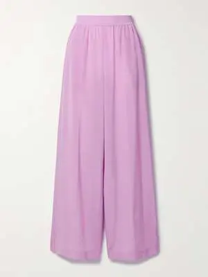 JOSEPH Hulin Silk Crepe De Chine Wide-leg Pants - Pink
