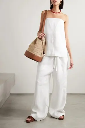 Bondi Born Net Sustain Delphi Organic Linen Straight-leg Pants