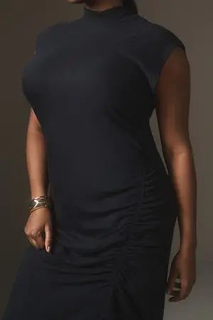 DAILY PRACTICE Ruched Midi Dress