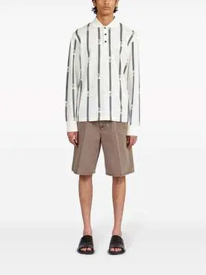 FERRAGAMO College Striped Cotton Polo Shirt