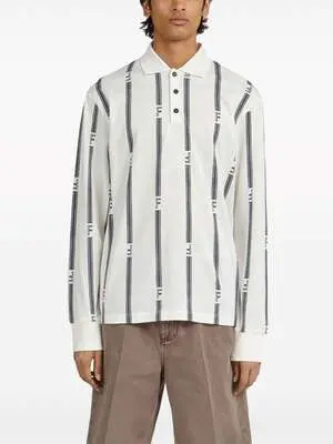FERRAGAMO College Striped Cotton Polo Shirt