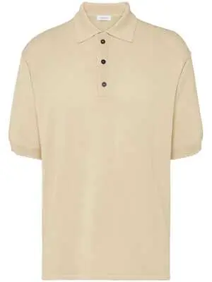 FERRAGAMO Logo-plaque Knitted Polo Shirt