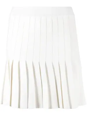 Sandro Pleated Crepe Miniskirt - White