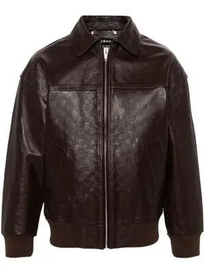 MISBHV Logo-embossed Leather Jacket