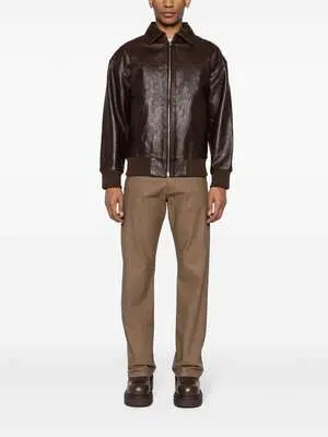 MISBHV Logo-embossed Leather Jacket