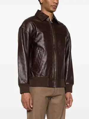 MISBHV Logo-embossed Leather Jacket