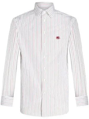 Etro Logo-embroidered Cotton Shirt - White