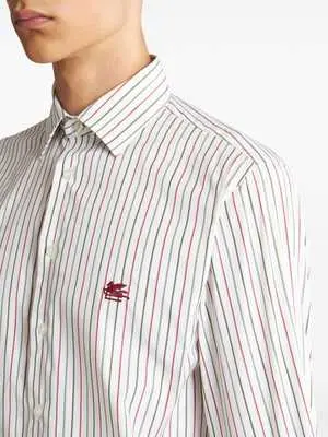 Etro Logo-embroidered Cotton Shirt - White