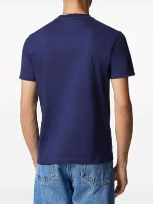 Versace 90s Logo Embroidered T-shirt - Blue